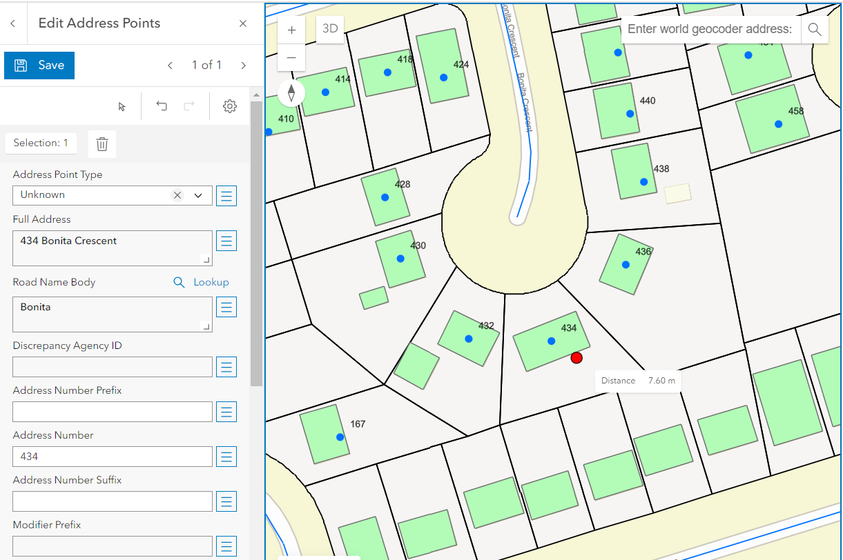 Move existing address points | NG9-1-1 Data Manager 2.4