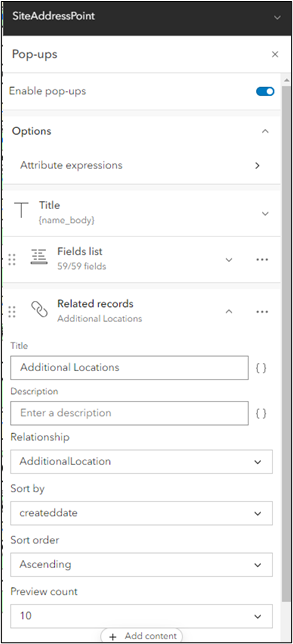 Enable the SiteStructureAddressPoint popup | NG9-1-1 Data Manager 2.4