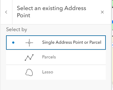 Select existing address point | NG9-1-1 Data Manager 2.4